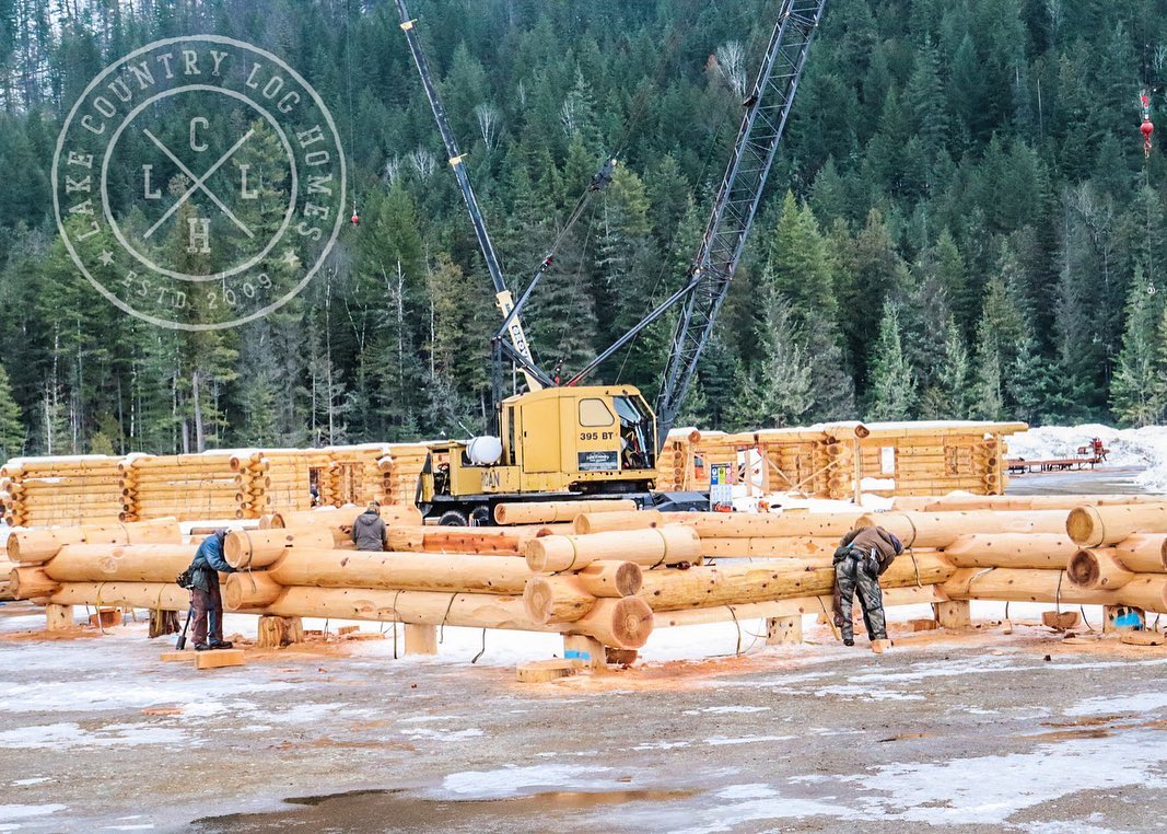 Western Red Cedar Log Home Built for Delivery to Salmon Arm BC