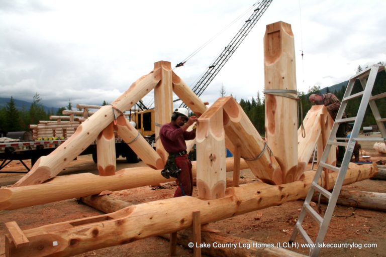 Custom Log and Timber Frame Homes During Construction