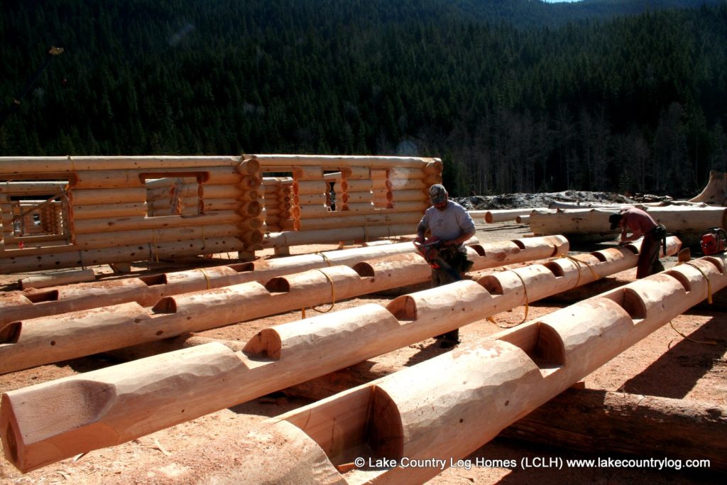 Custom Log and Timber Frame Homes During Construction