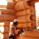 Custom Log and Timber Frame Homes During Construction