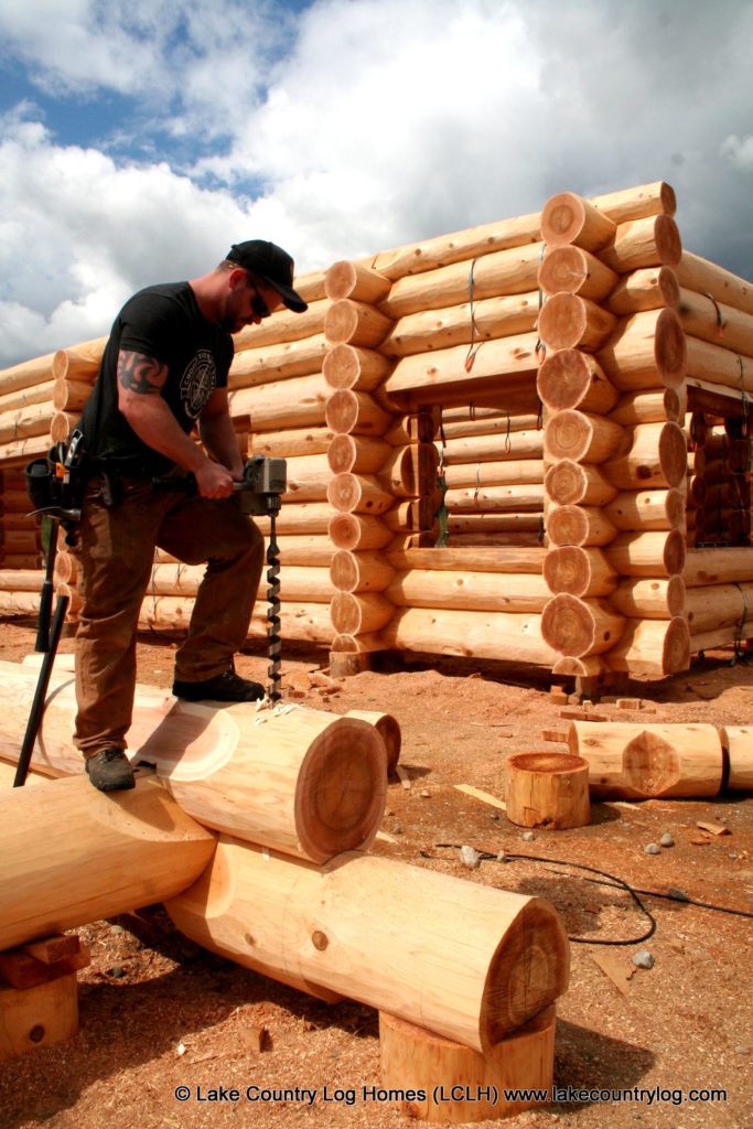 Custom Log and Timber Frame Homes During Construction