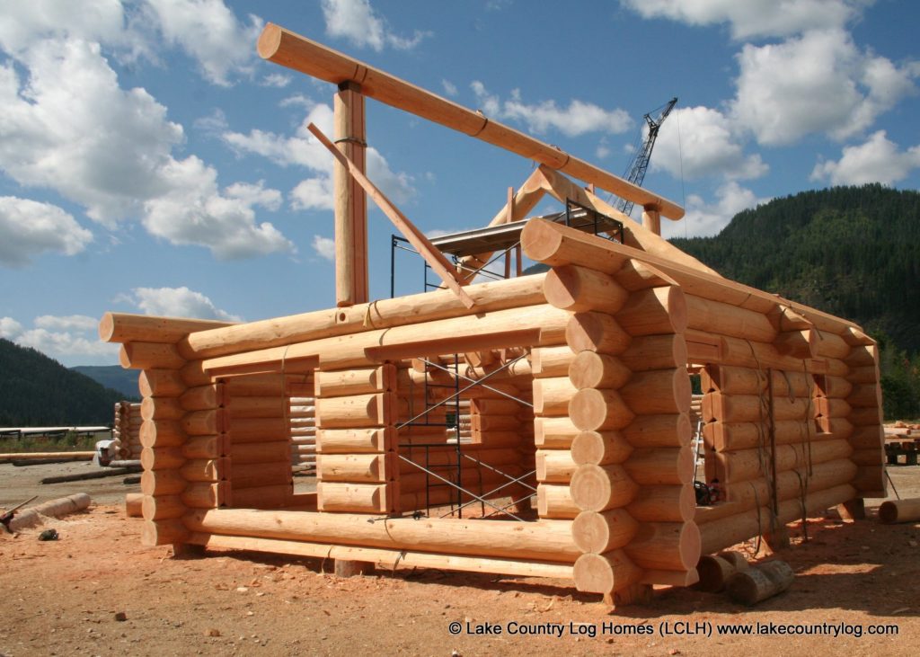 Custom Log and Timber Frame Homes During Construction