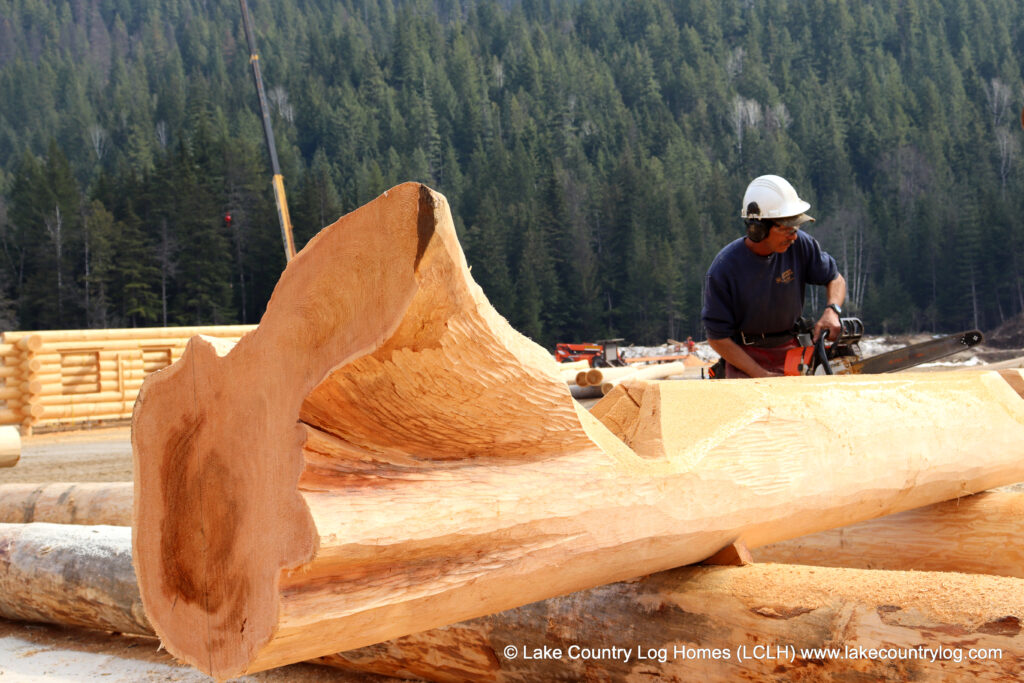 Custom Log and Timber Frame Homes During Construction