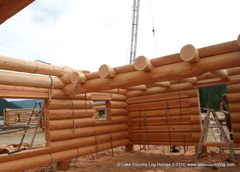 Custom Log and Timber Frame Homes During Construction