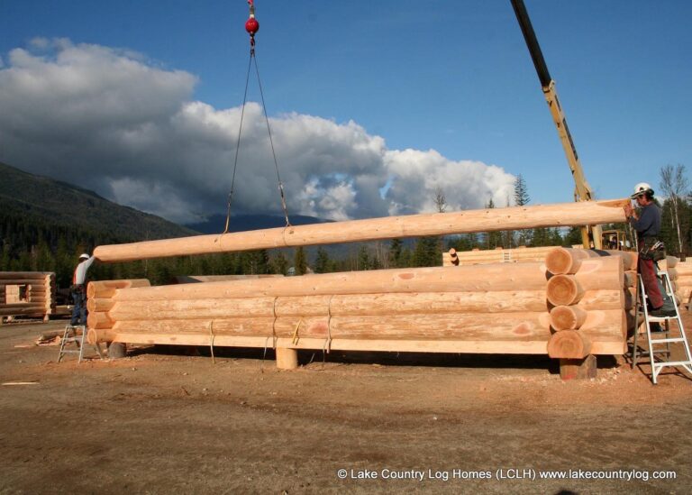 Custom Log and Timber Frame Homes During Construction