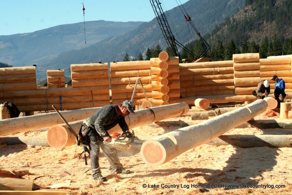 Custom Log and Timber Frame Homes During Construction