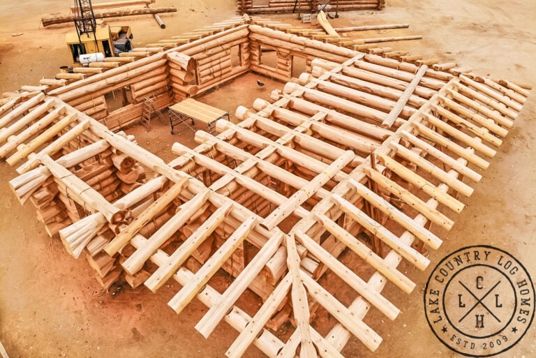 Custom Log and Timber Frame Homes During Construction
