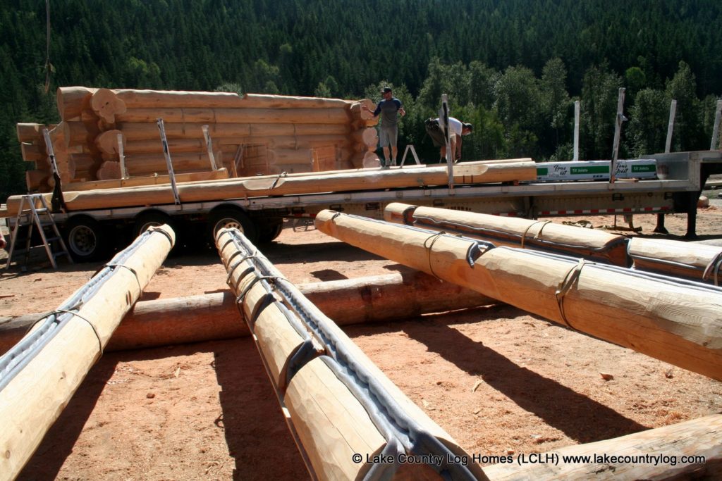 Custom Log and Timber Frame Homes During Construction