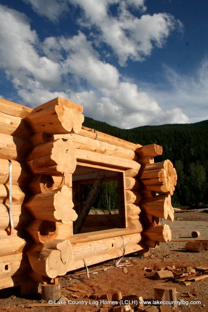 Custom Log and Timber Frame Homes During Construction