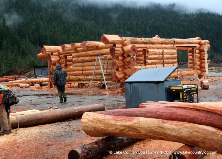 Custom Log and Timber Frame Homes During Construction