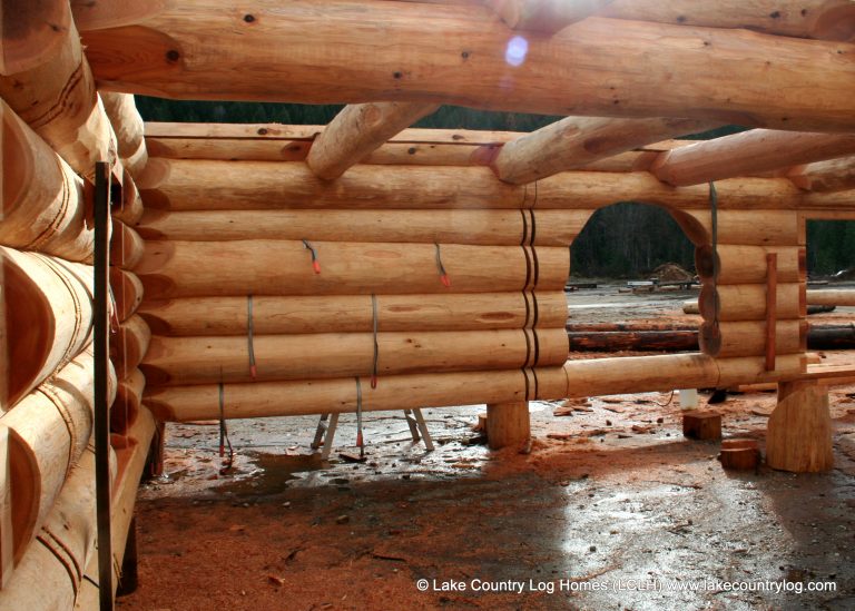 Custom Log and Timber Frame Homes During Construction