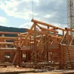 Custom Log and Timber Frame Homes During Construction