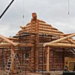 Custom Log and Timber Frame Homes During Construction