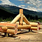 Custom Log and Timber Frame Homes During Construction