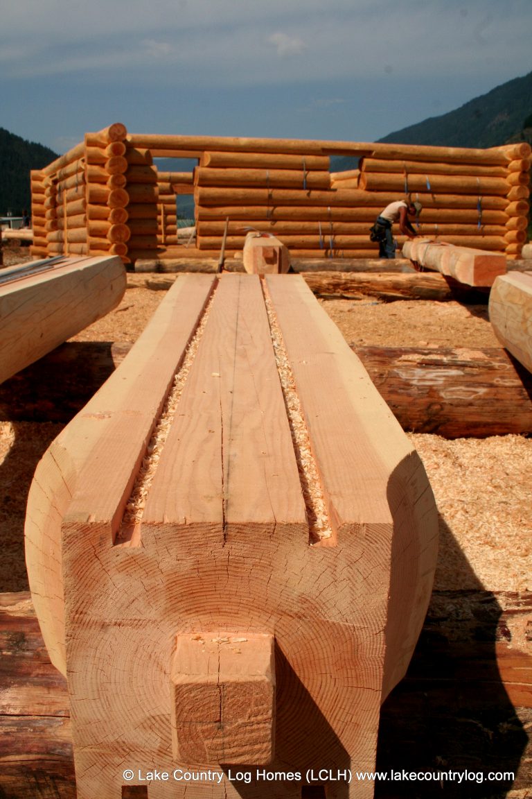 Custom Log and Timber Frame Homes During Construction