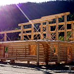 Custom Log and Timber Frame Homes During Construction