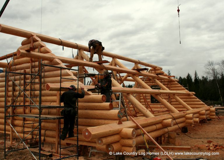 Custom Log and Timber Frame Homes During Construction