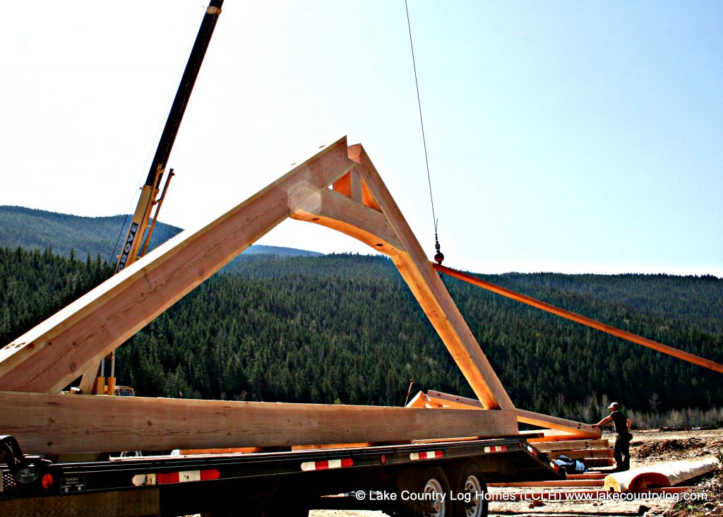 Custom Log and Timber Frame Homes During Construction