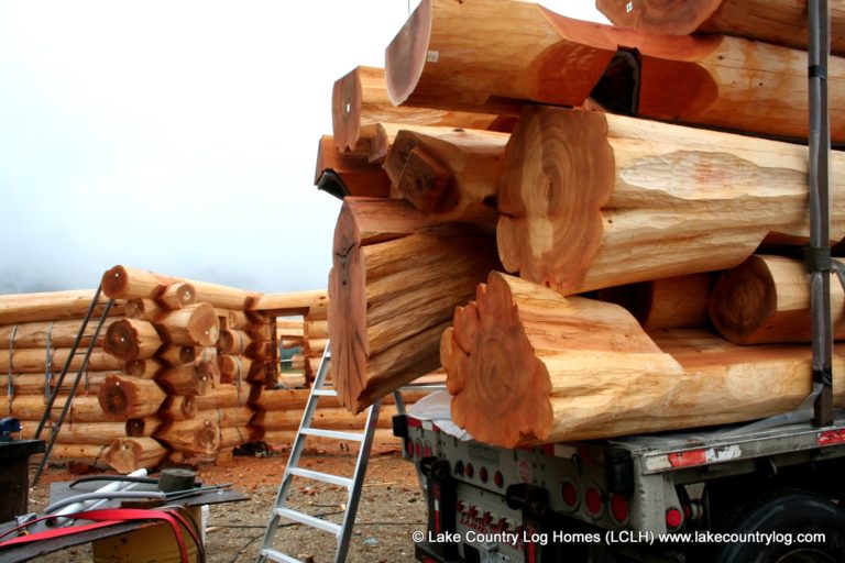 Custom Log and Timber Frame Homes During Construction