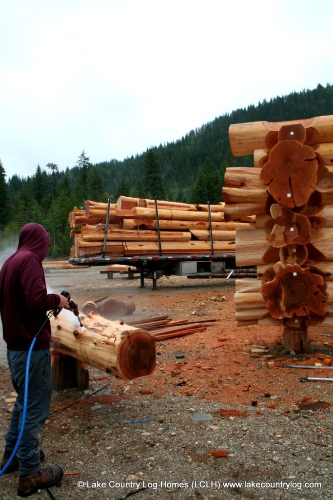 Custom Log and Timber Frame Homes During Construction