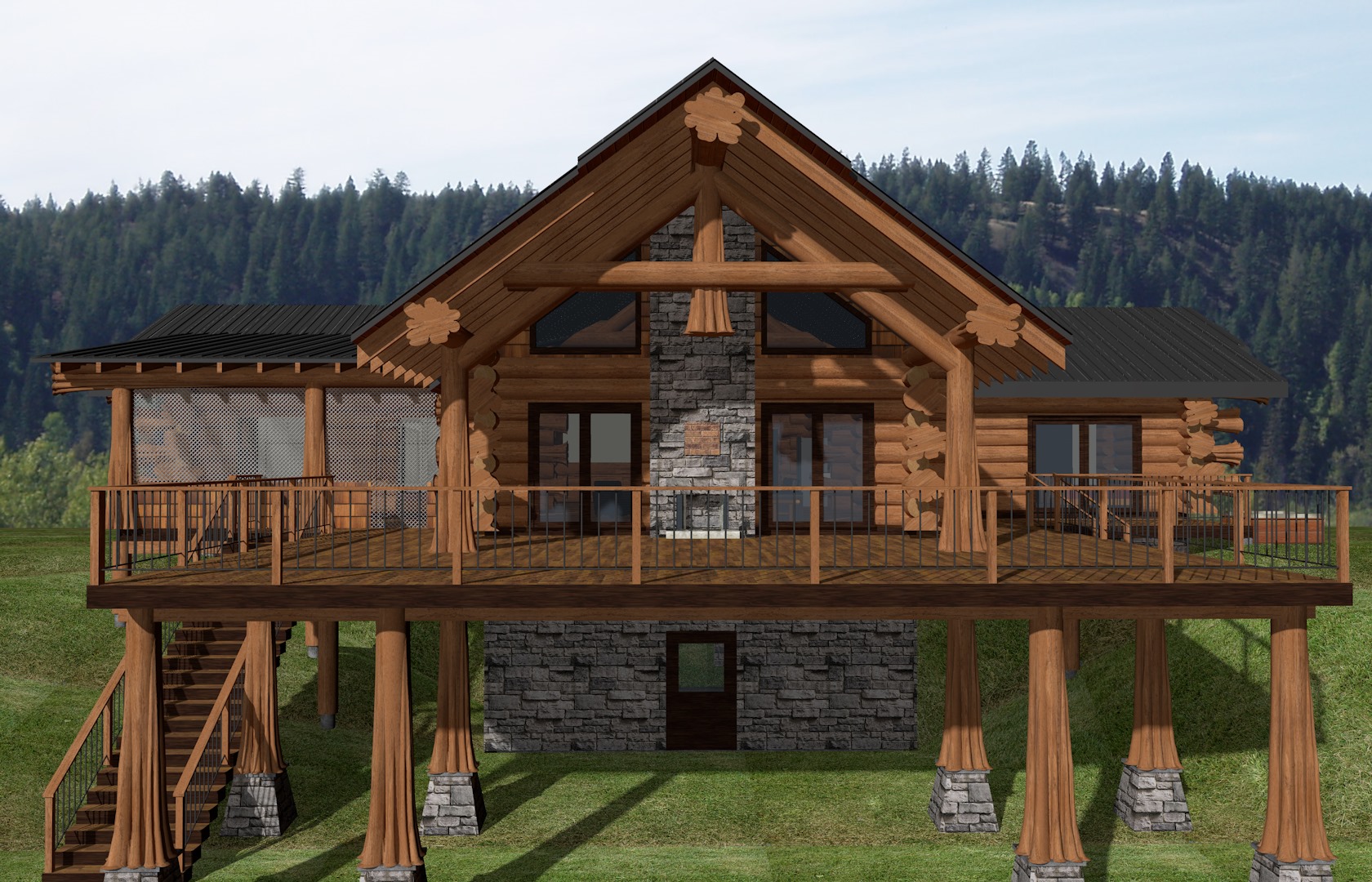 the Stanley's Beautiful Western Red Cedar Log Home