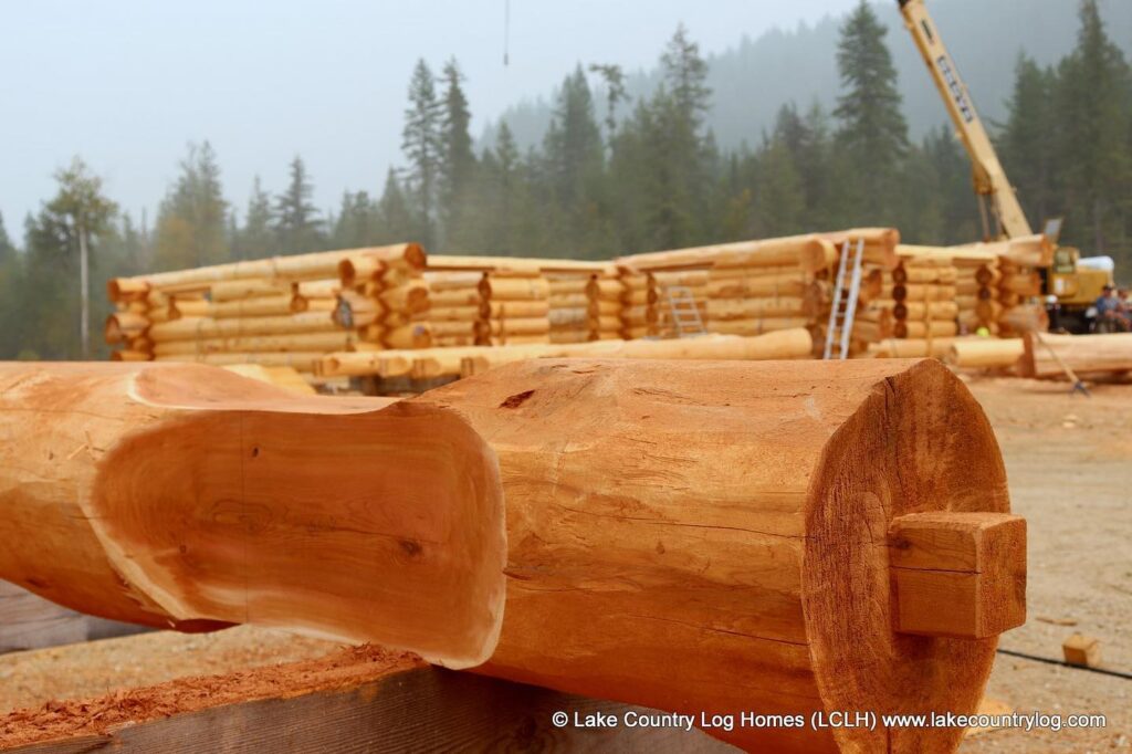 Custom Log and Timber Frame Homes During Construction