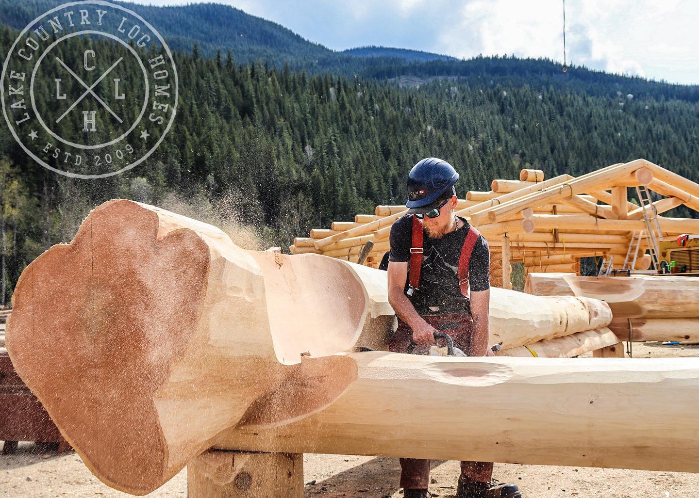 Western Red Cedar Log Home Built for Delivery to Lake Placid, New York
