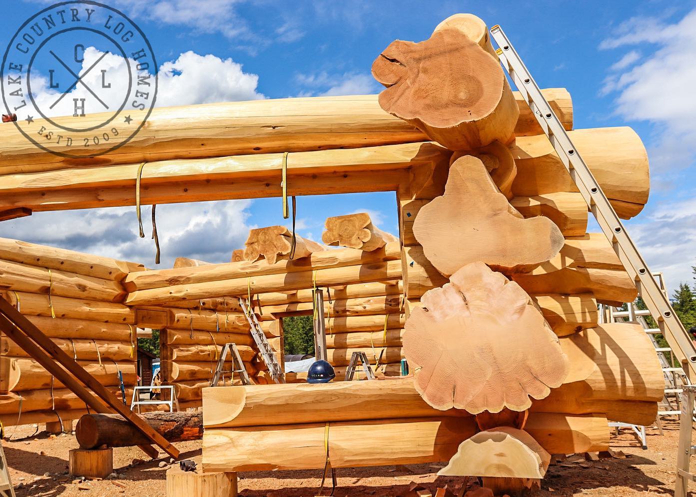 Western Red Cedar Log Home Built for Delivery to Lake Placid, New York