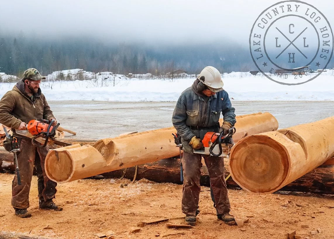 Western Red Cedar Log Home Built for Delivery to Salmon Arm BC