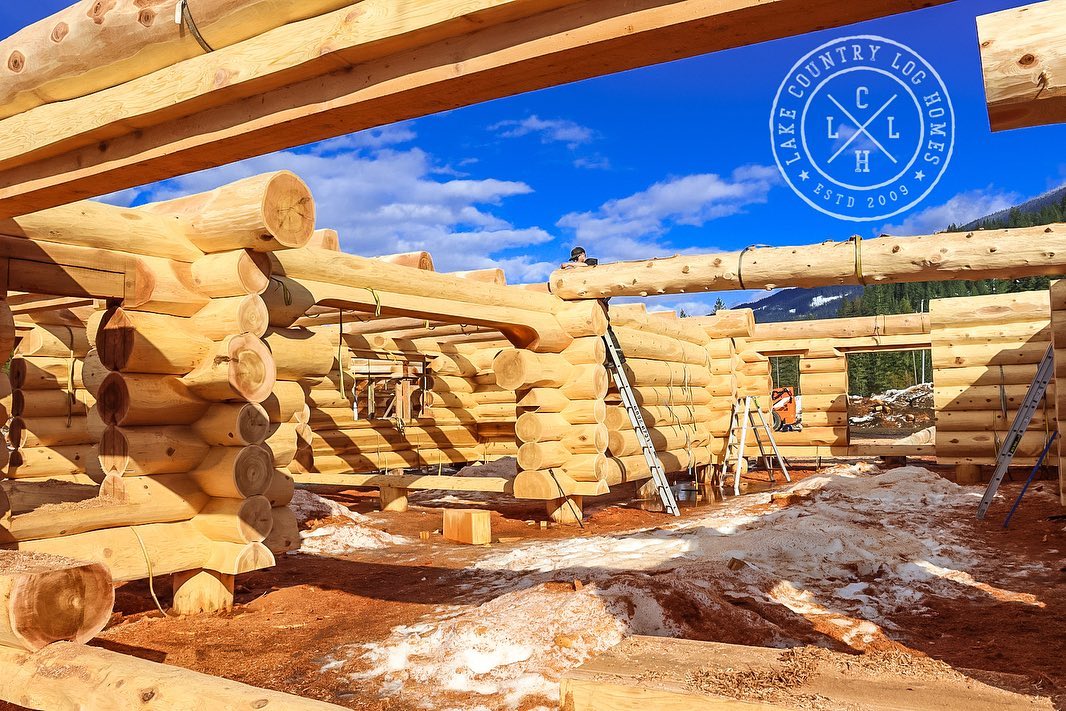 Western Red Cedar Log Home Built for Delivery to Salmon Arm BC