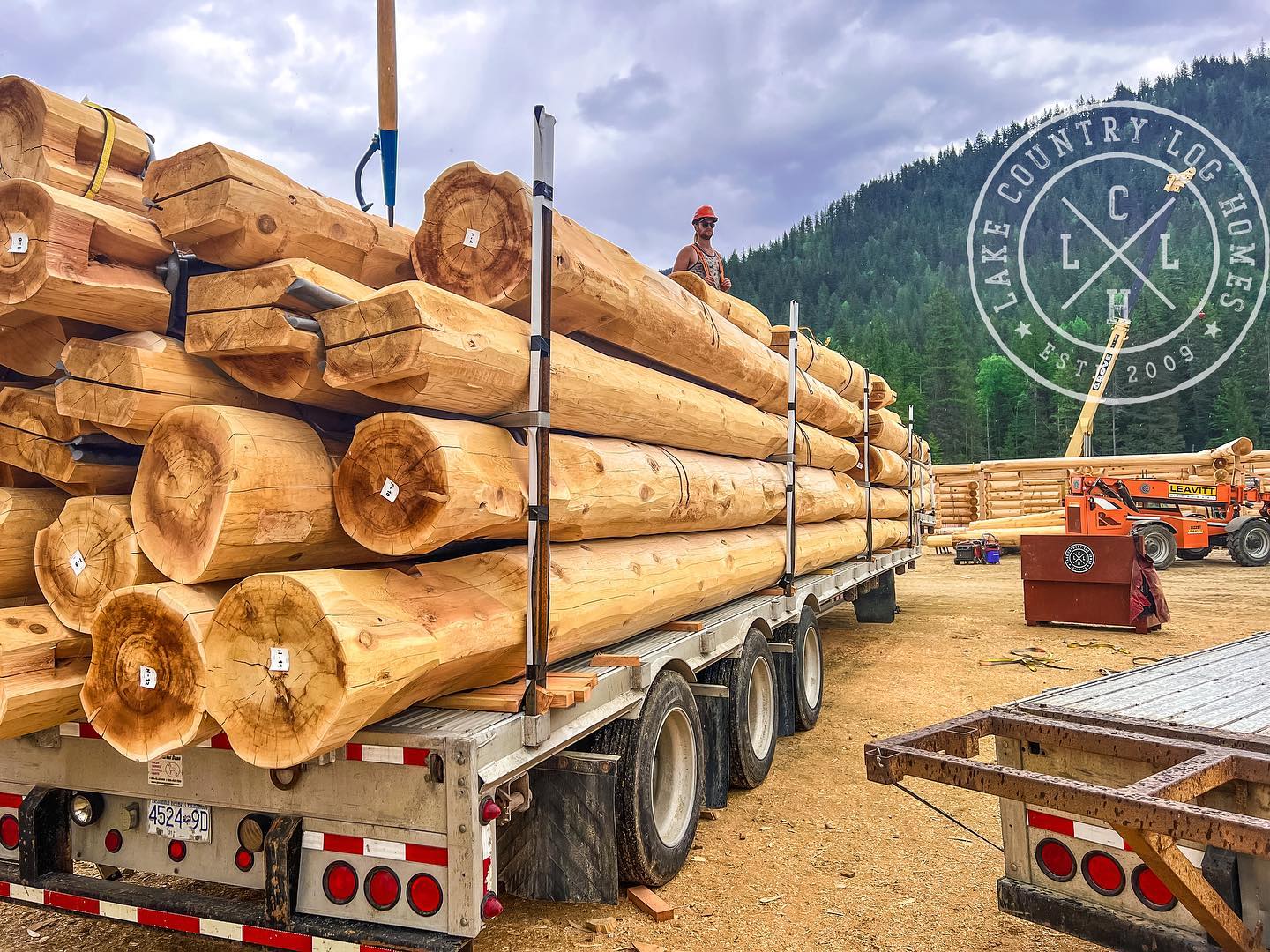 Western Red Cedar Log Home Built for Delivery to Salmon Arm BC