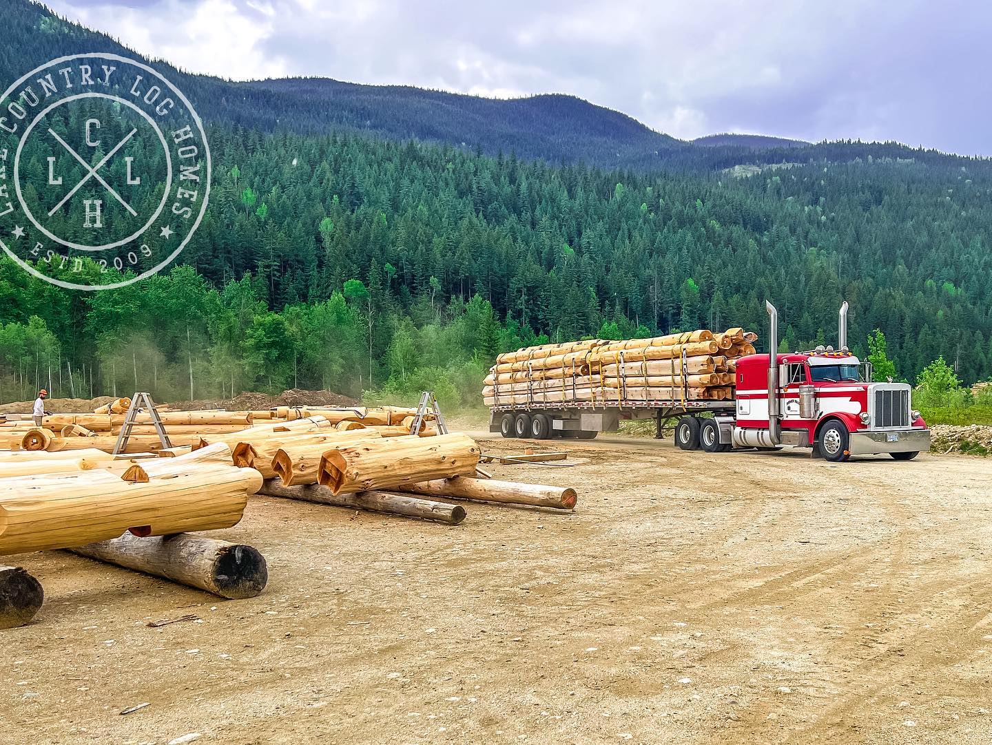 Western Red Cedar Log Home Built for Delivery to Salmon Arm BC