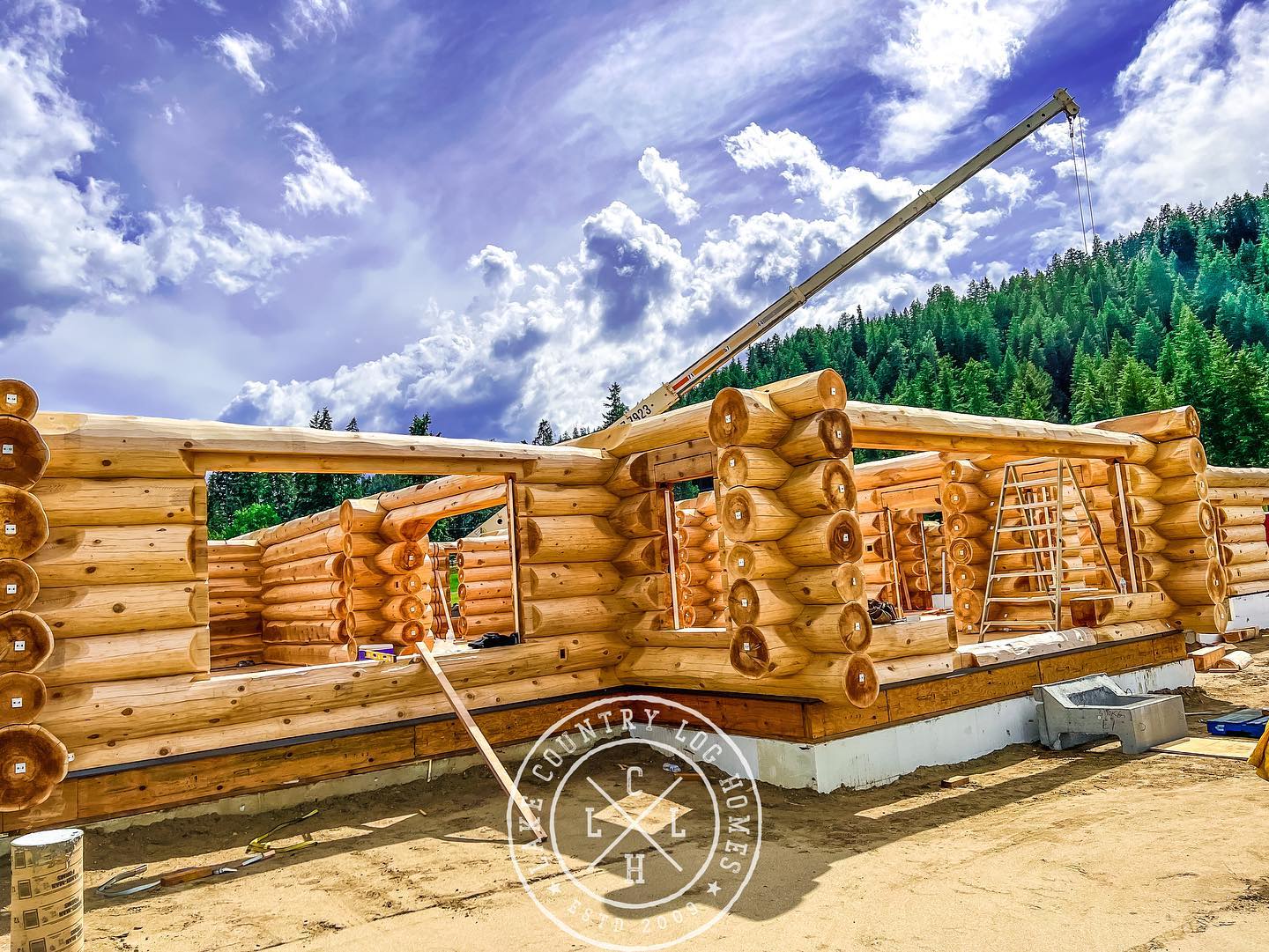 Western Red Cedar Log Home Built for Delivery to Salmon Arm BC