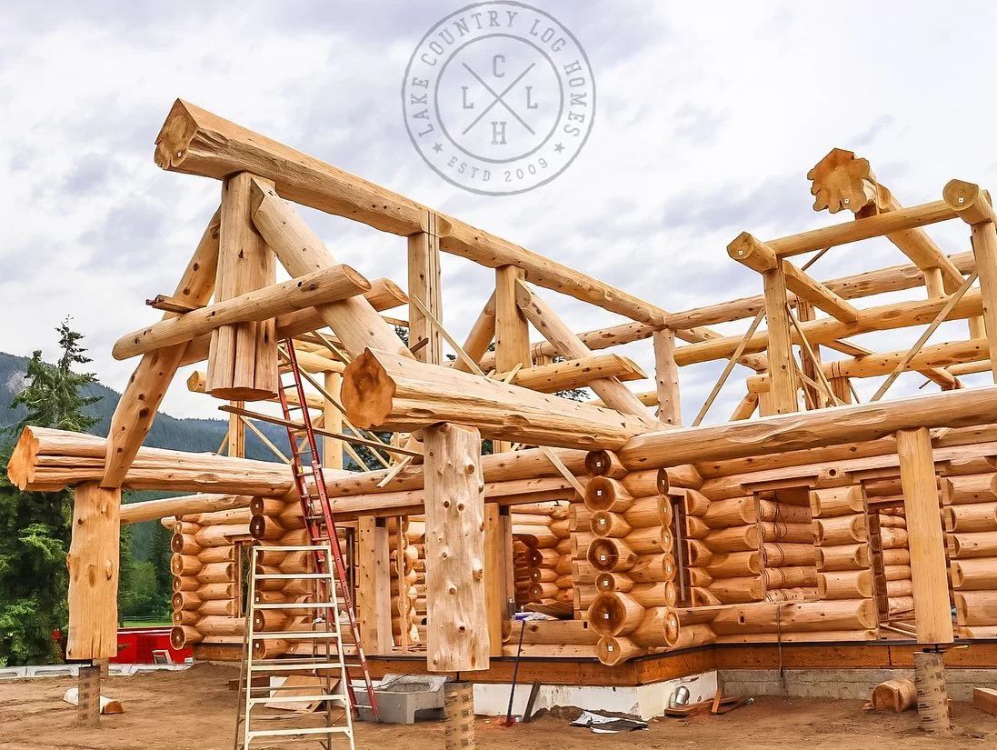 Western Red Cedar Log Home Built for Delivery to Salmon Arm BC