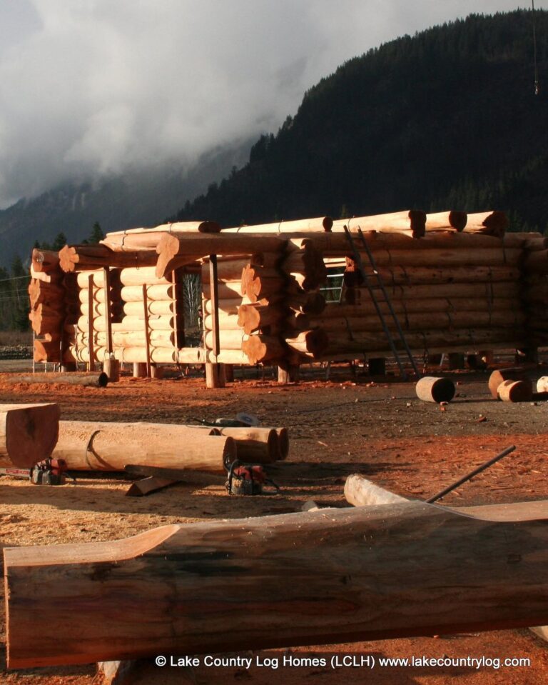 Flared character western red cedar log cabin home