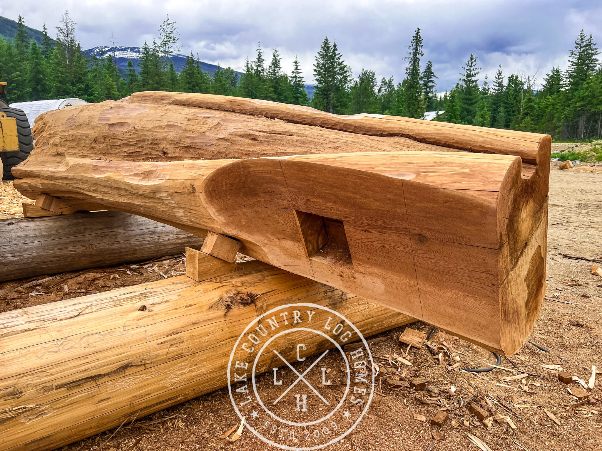 Western Red Cedar Log Home Built for Delivery to Lake Placid, New York