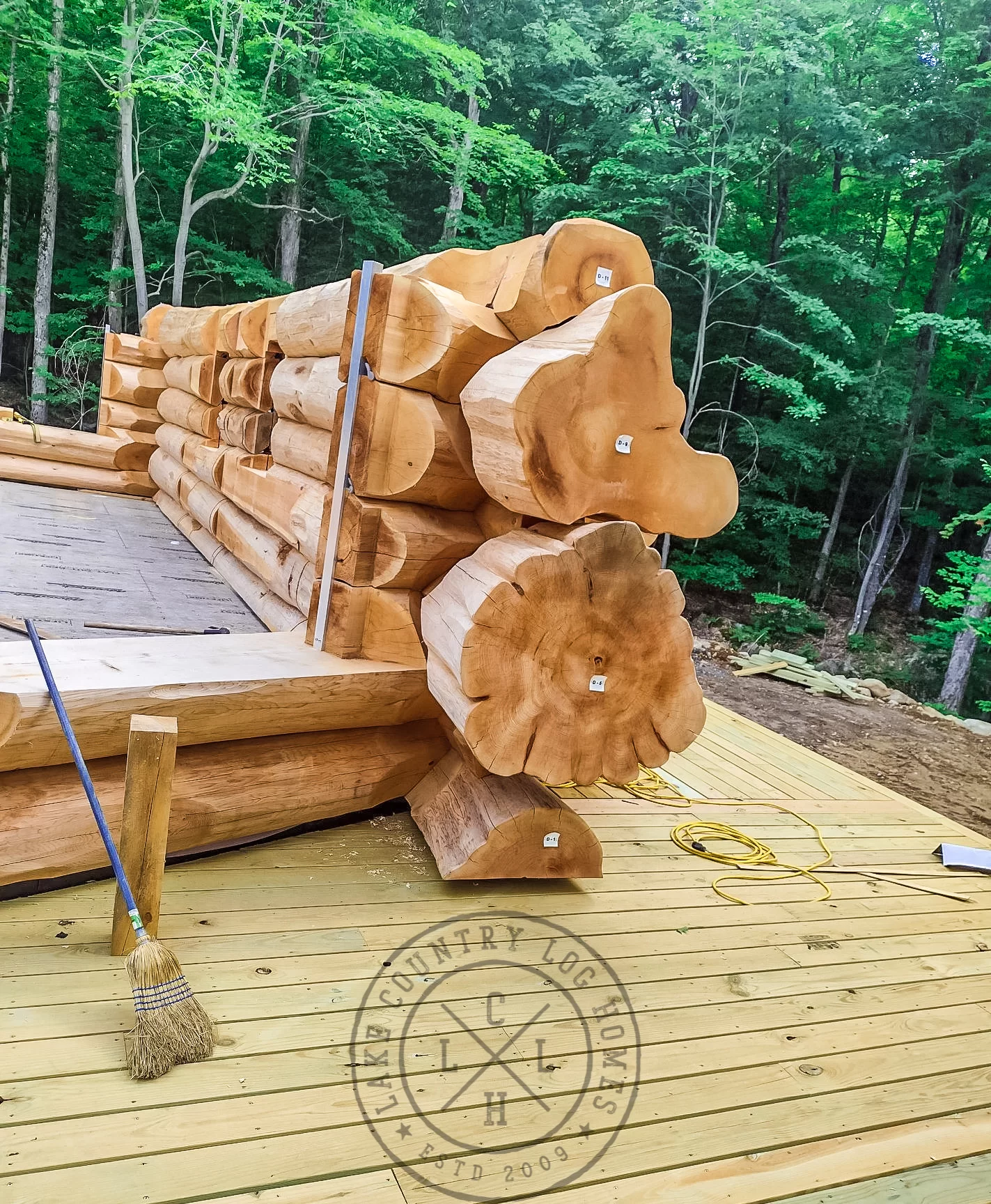 Western Red Cedar Log Home Built for Delivery to Lake Placid, New York