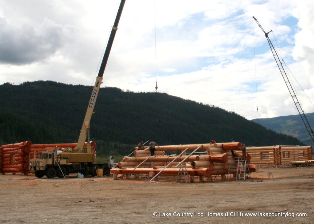 Custom Log and Timber Frame Homes During Construction